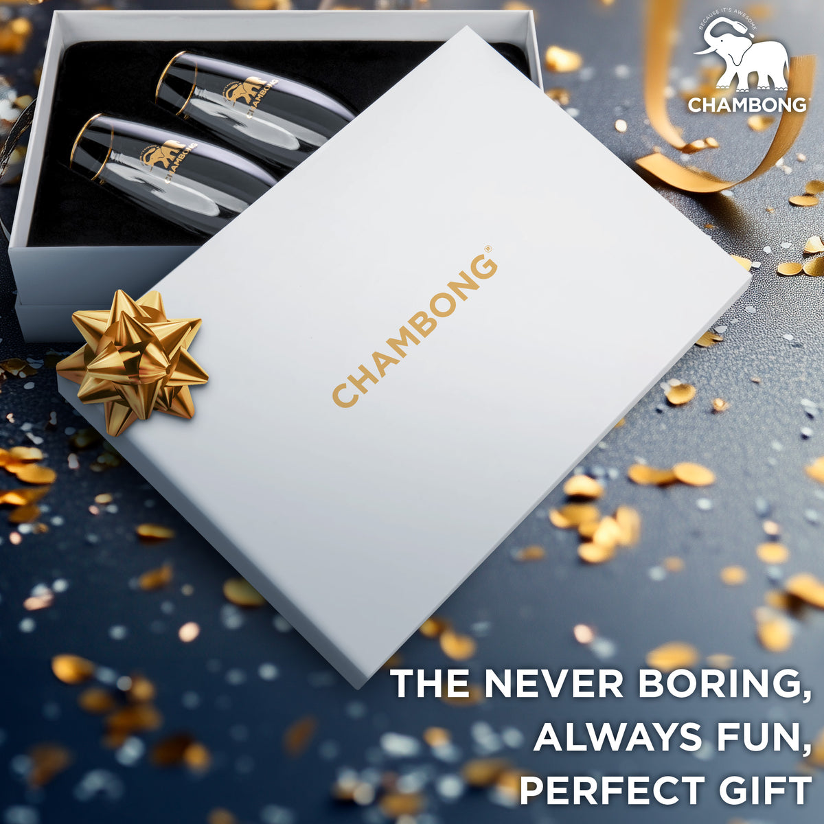 Chambong - Glass Champagne Flutes Shooters - New Years Eve Party Suppl